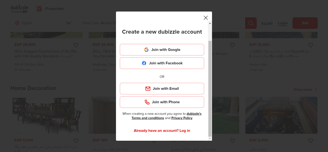 How to register? – Dubizzle Egypt